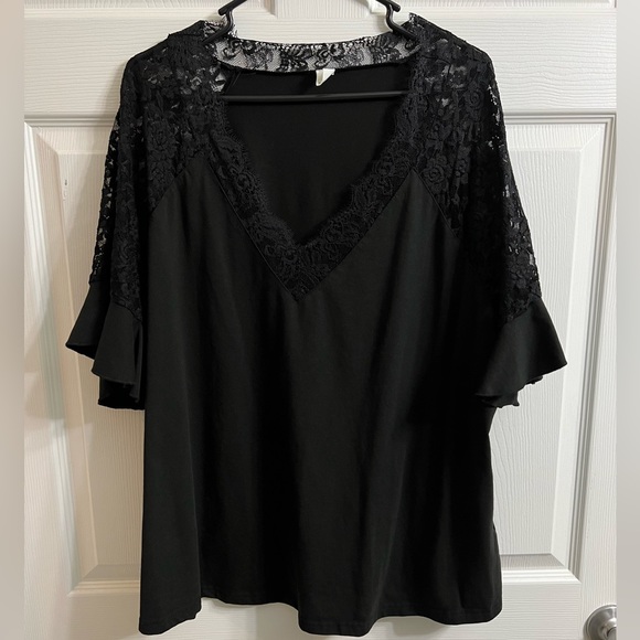 Tops | 3x Plus Lacy Black Blouse | Poshmark
